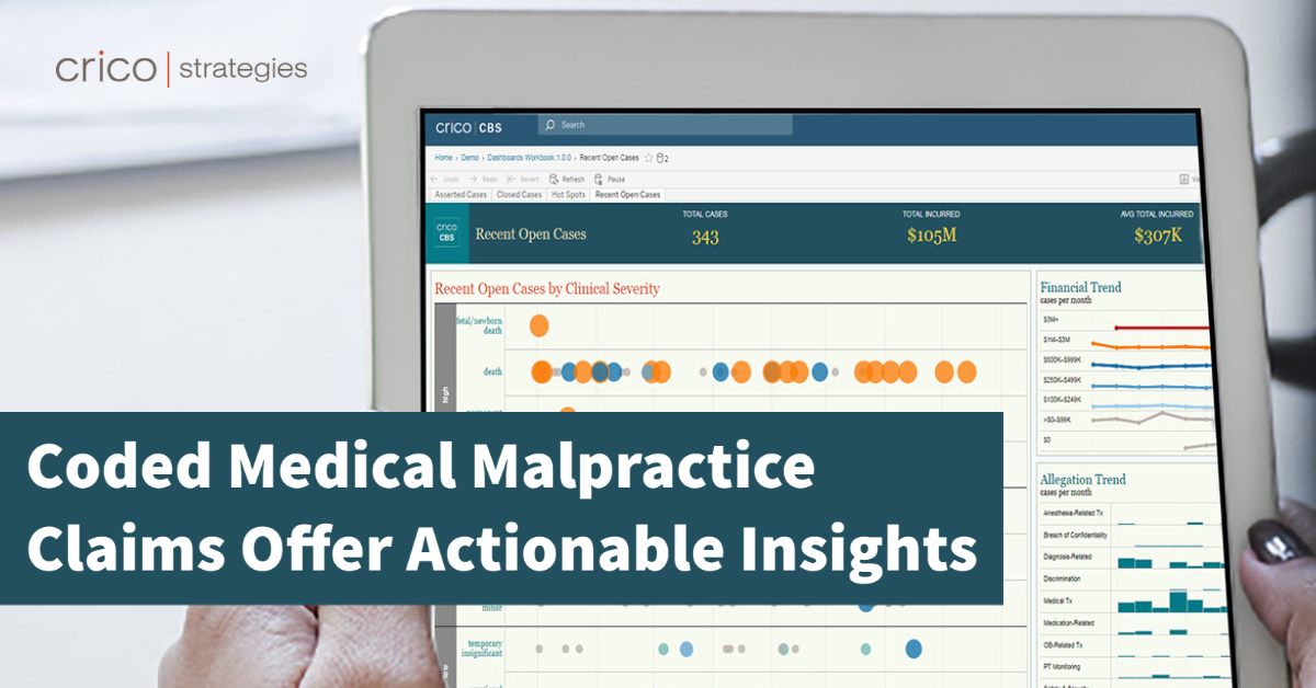 Benefits of Preliminary Coding of Medical Malpractice Claims